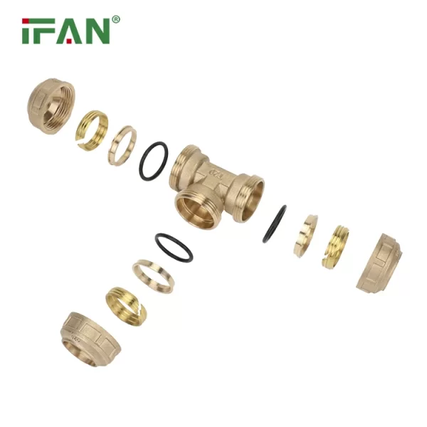 PE Brass Compression Tee